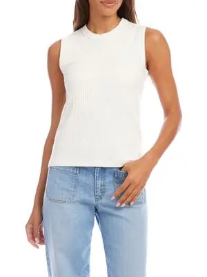 Karen Kane Ribbed Sweater Tank - Off White