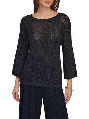 Donna Karan New York Metallic Sheer Sweater - Nightfall