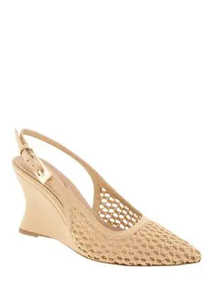 Bcbgmaxazria Xyla Slingback Pointed Toe Wedge Pump - Natural