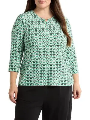 Jones New York Bar Keyhole Top - Kelly Multi