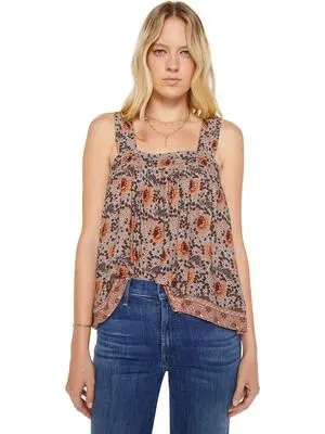 Natalie Martin Jasmine Vintage Flowers Slate Top - Tan