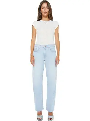 MOTHER The Mid Rise Half-pipe Hover Instant Replay Jeans - Light Blue