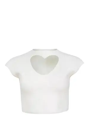 Fleur Du Mal Matchmaker Heart Cutout Top - White
