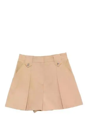 Maje Pleated Buttoned Shorts - Neutrals