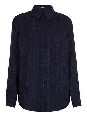 Balmain Monogram Jacquard Shirt - Navy
