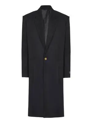 Balmain Oversized Wool And Cashmere Coat - Black