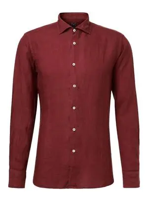Fedeli Nick Linen Shirt - Burgundy
