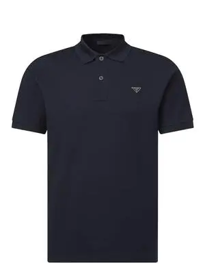 Prada Cotton Piqué Polo Shirt - Blue