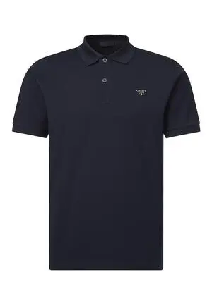 Prada Cotton Piqué Polo Shirt - Blue