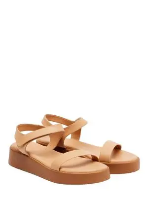 ANCIENT GREEK SANDALS Leather Platform Sandals - Beige