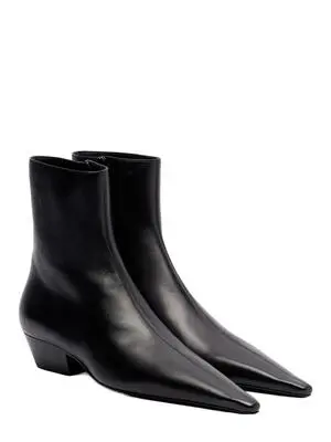 Saint Laurent Jill Leather Ankle Boots - Black