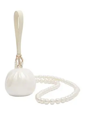 Simone Rocha Pearl Egg Clutch - White