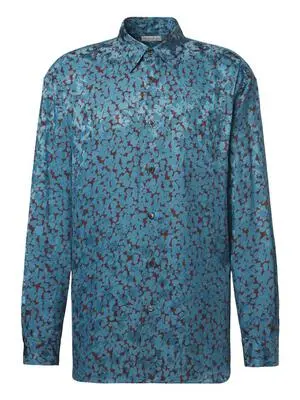 Dries Van Noten Printed Satin Shirt - Blue