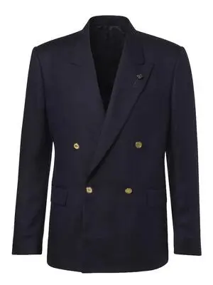 LARDINI Wool, Cashmere, And Silk Blazer - Blue