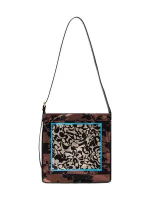 Dries Van Noten Printed Satin Shoulder Bag - Burgundy