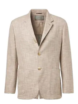 Canali Cotton, Wool, And Silk Blazer - Beige