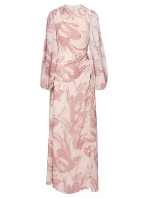 Erdem Floral Silk Voile Gown - Pink