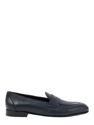 Brioni Leather Penny Loafers - Blue