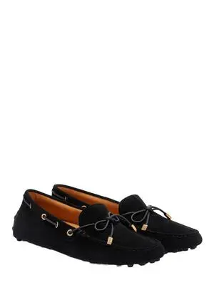 TOD'S Suede Boat Shoes - Black