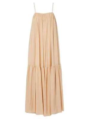 Chloé Silk Maxi Dress - Beige