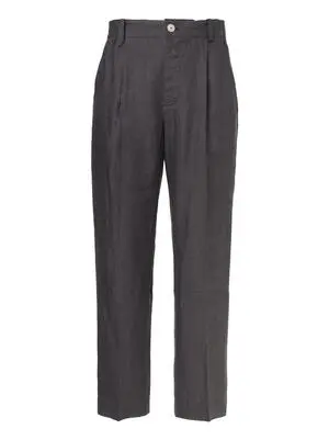 Jacquemus Linen Straight-leg Trousers - Grey
