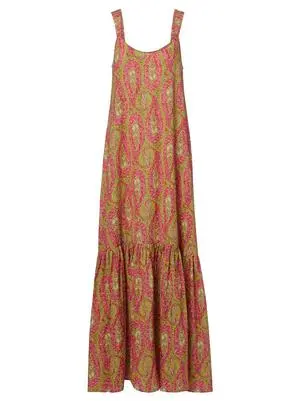 Etro Printed Cotton Maxi Dress - Green