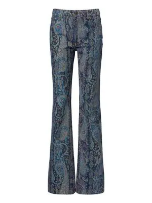 Etro Printed Flared Jeans - Blue