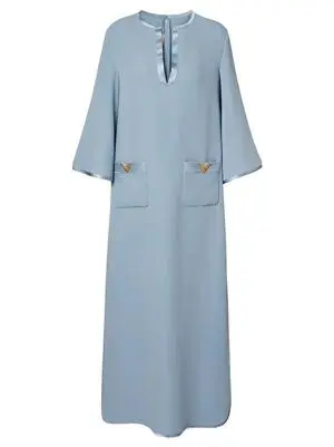 Valentino Garavani Vgold Silk Maxi Dress - Blue