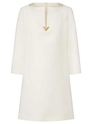Valentino Garavani Crepe Couture Vgold Mini Dress - White