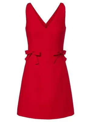 Valentino Garavani Crepe Couture Bow-detail Minidress - Red