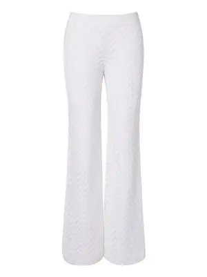 Missoni Chevron Cotton-blend Wide-leg Pants - White
