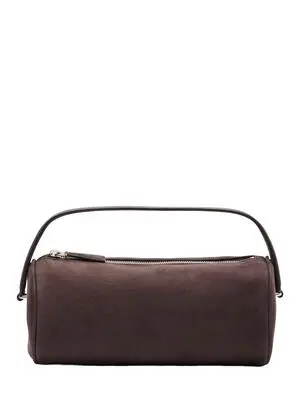 THE ROW Round 90s Suede Tote Bag - Brown