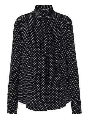 TOM FORD Polka-dot Silk Shirt - Black