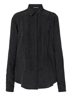 TOM FORD Polka-dot Silk Shirt - Black