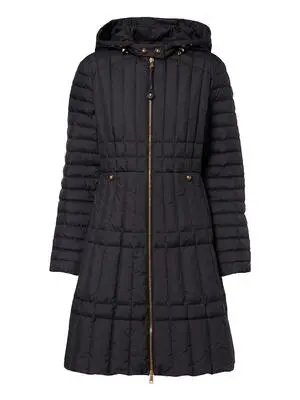 Moncler Menthe Long Quilted Down Coat - Black
