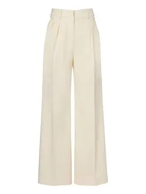 Moncler Wide-leg Cotton Pants - White