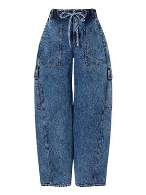 Alaïa Barrel-leg Jeans - Blue