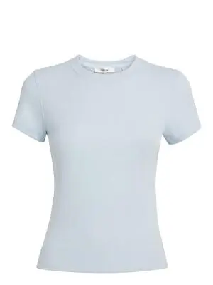 FRAME Ribbed Modal-blend T-shirt - Blue