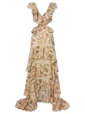 Etro Printed Silk-blend Maxi Dress - Multicoloured