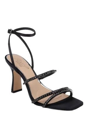 Badgley Mischka Paulette Ankle Strap Sandal Black Satin