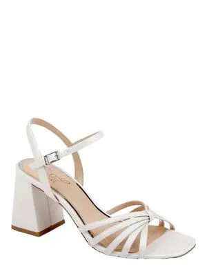 Badgley Mischka Patience Ankle Strap Sandal White Leather