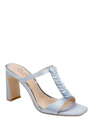 Badgley Mischka Pacifica Block Heel Sandal - Mist Blue Satin
