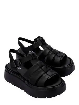 Melissa Platform Slingback Fisherman Sandals - Black