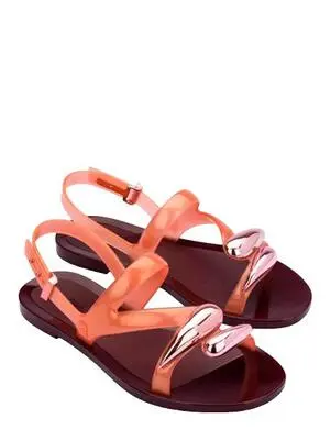 Melissa Iris Slingback Sandal Burgundy/orange