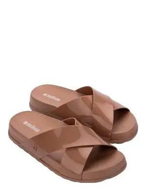 Melissa Cozy Cross Platform Slides - Brown
