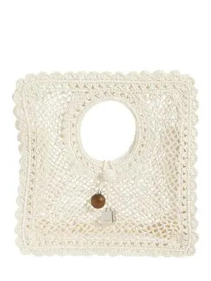 Jacquemus Small Spiaggia Square Lace Bag - White 100