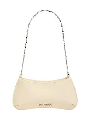 Jacquemus Le Petit Bisou Chaine Patent Shoulder Bag - Light Ivory 115