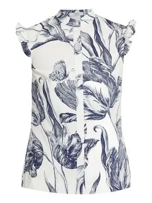 Erdem Floral Print Top - White