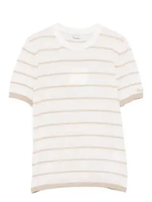 Max Mara Striped Knit T-shirt - Beige