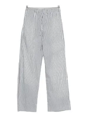 IRO PARIS Cotton Blend Striped Trousers - Sky Blue
